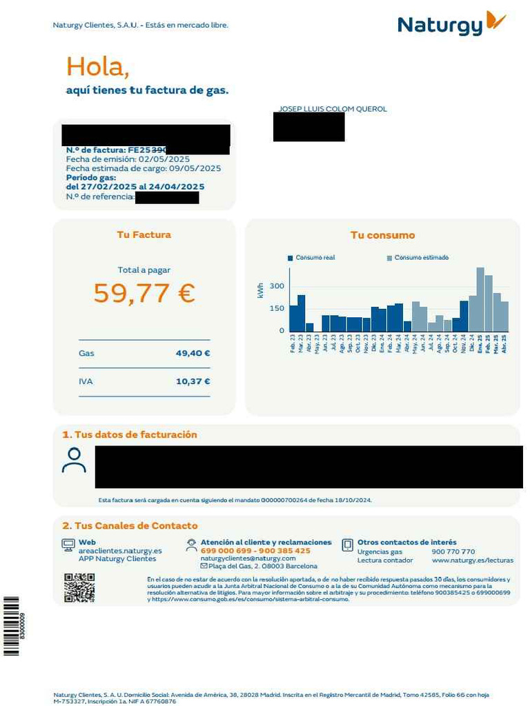 Factura Gas Electricitat | PDF