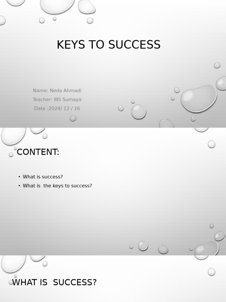 Keys To Success | PDF