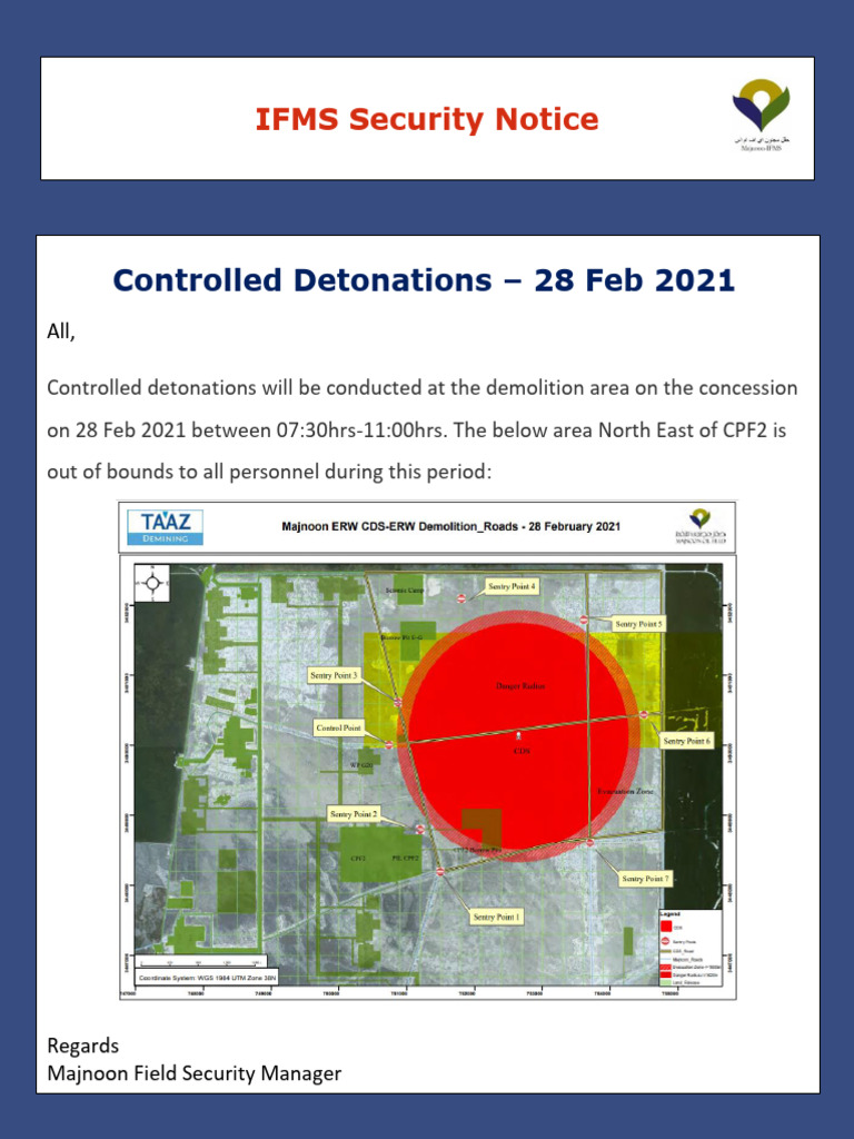 IFMS Security Notice - Controlled Detonations - 28 Feb 2021 | PDF