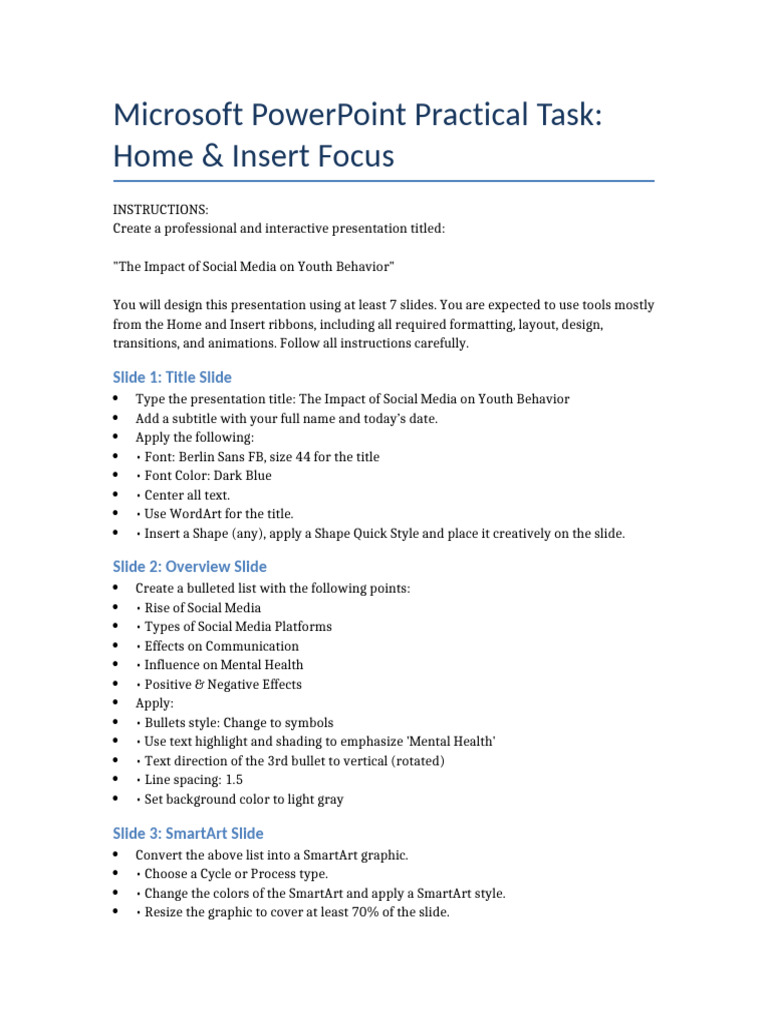 Social Media PowerPoint Practical | PDF | Computing | Software