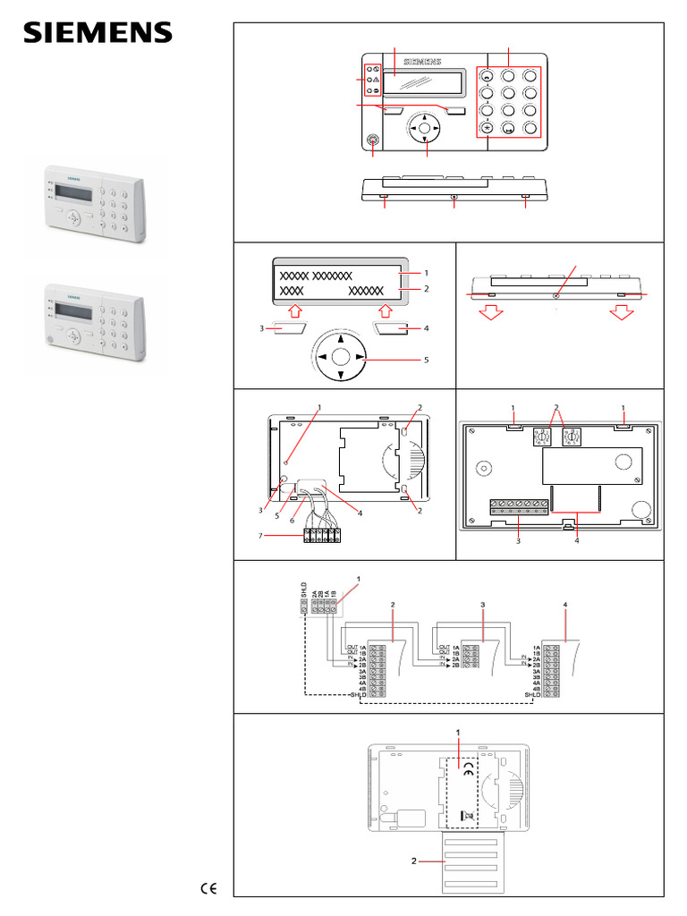 SPCK420/421 Keypad Installation Guide | PDF | Screw | Telephone
