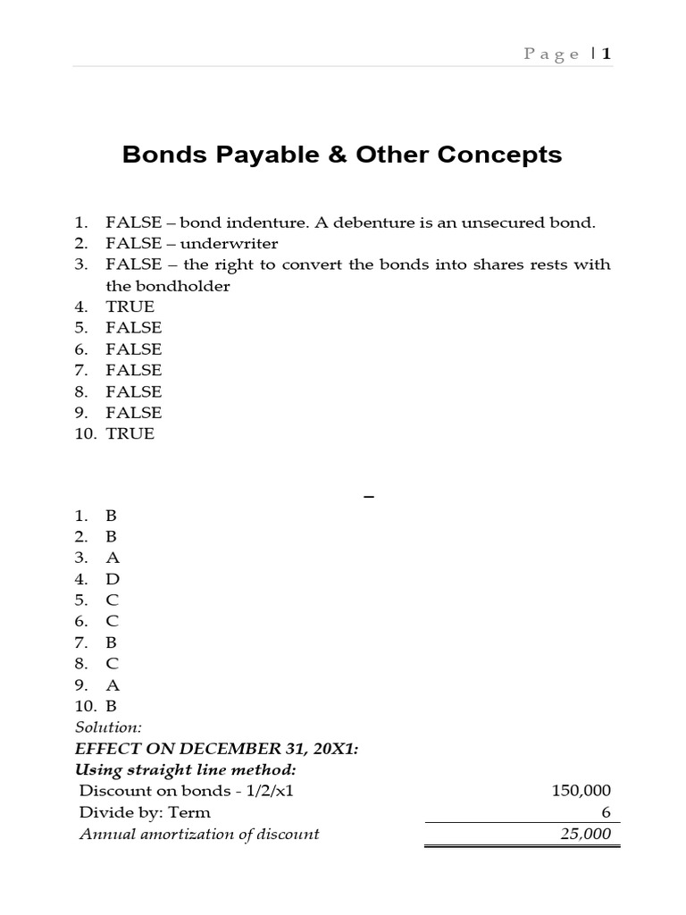 Chapter 3 - Bonds Payable Answer Key 2024 | PDF | Bonds (Finance) | Present Value