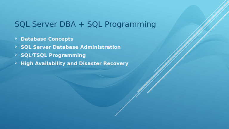 SQL Server DBA + SQL Programming | PDF