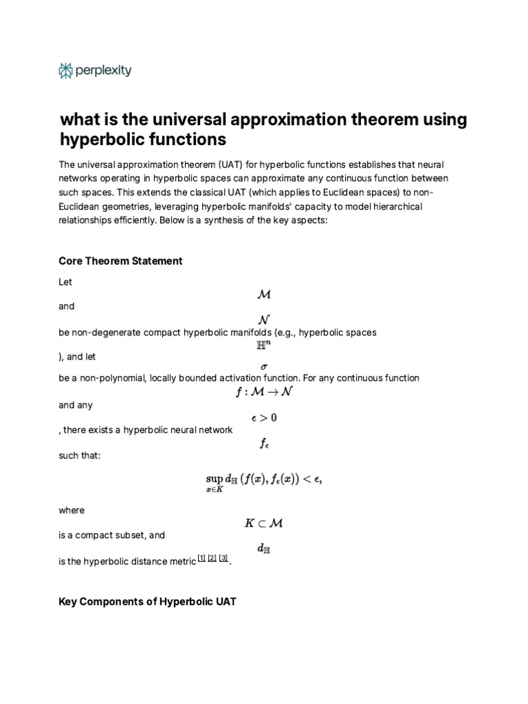 What Is The Universal Approximation Theorem Using | PDF | Hyperbolic Geometry | Curvature