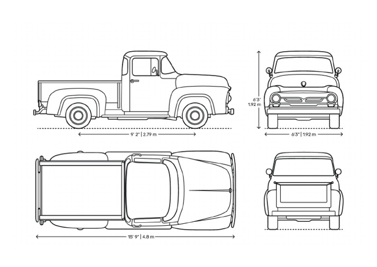 Ford F100 1956 Blueprint | PDF