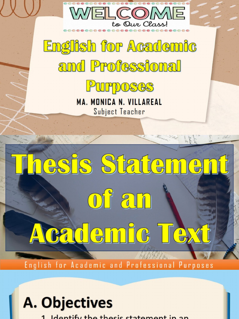 Eapp - Lesson 5 - Thesis Statement of An Academic Text | PDF