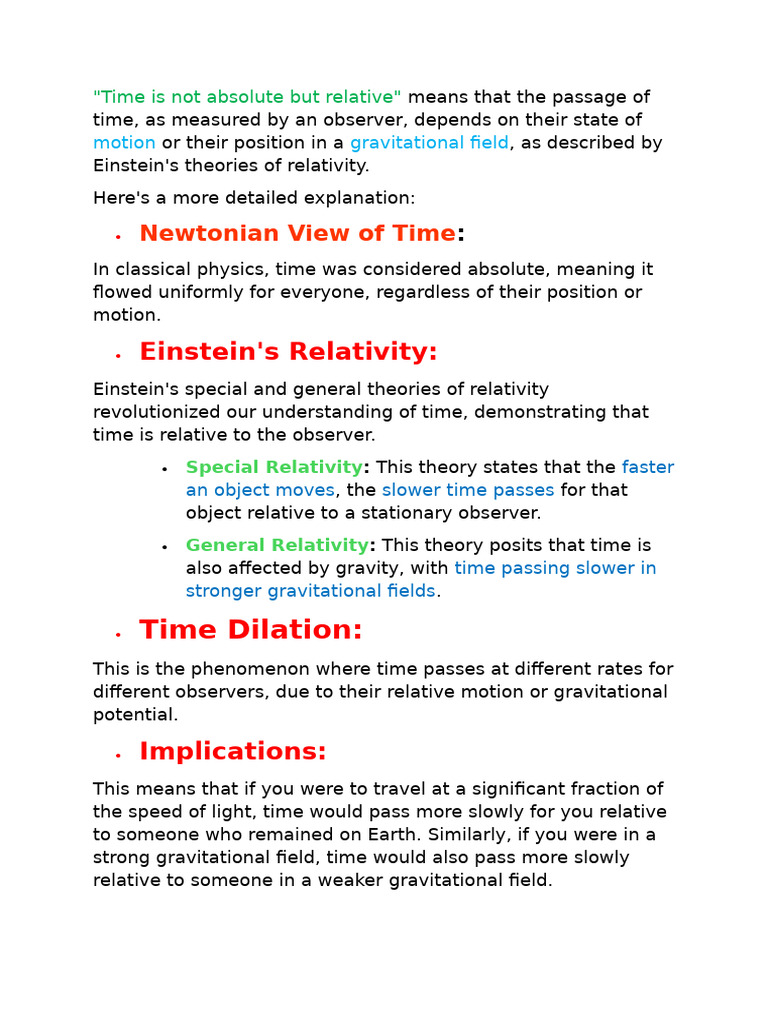 Understanding Time's Relativity | PDF