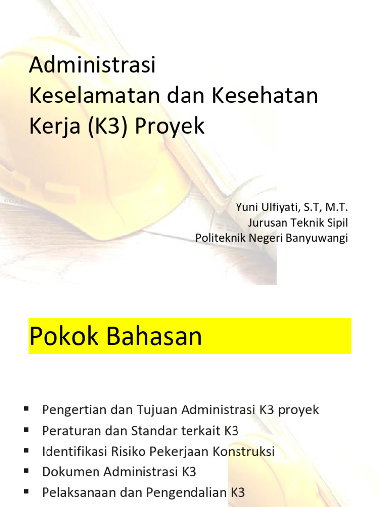 Administrasi K3 Proyek Konstruksi | PDF