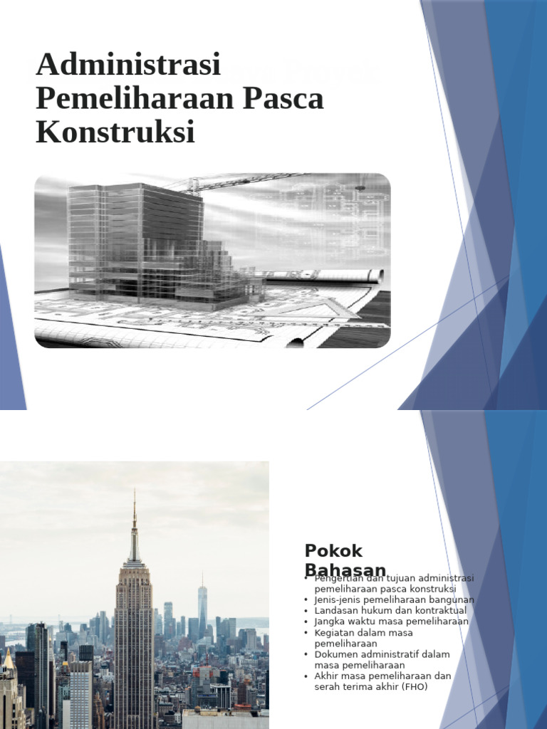 Administrasi Proyek - Administrasi Pemeliharaan Pasca Konstruksi | PDF