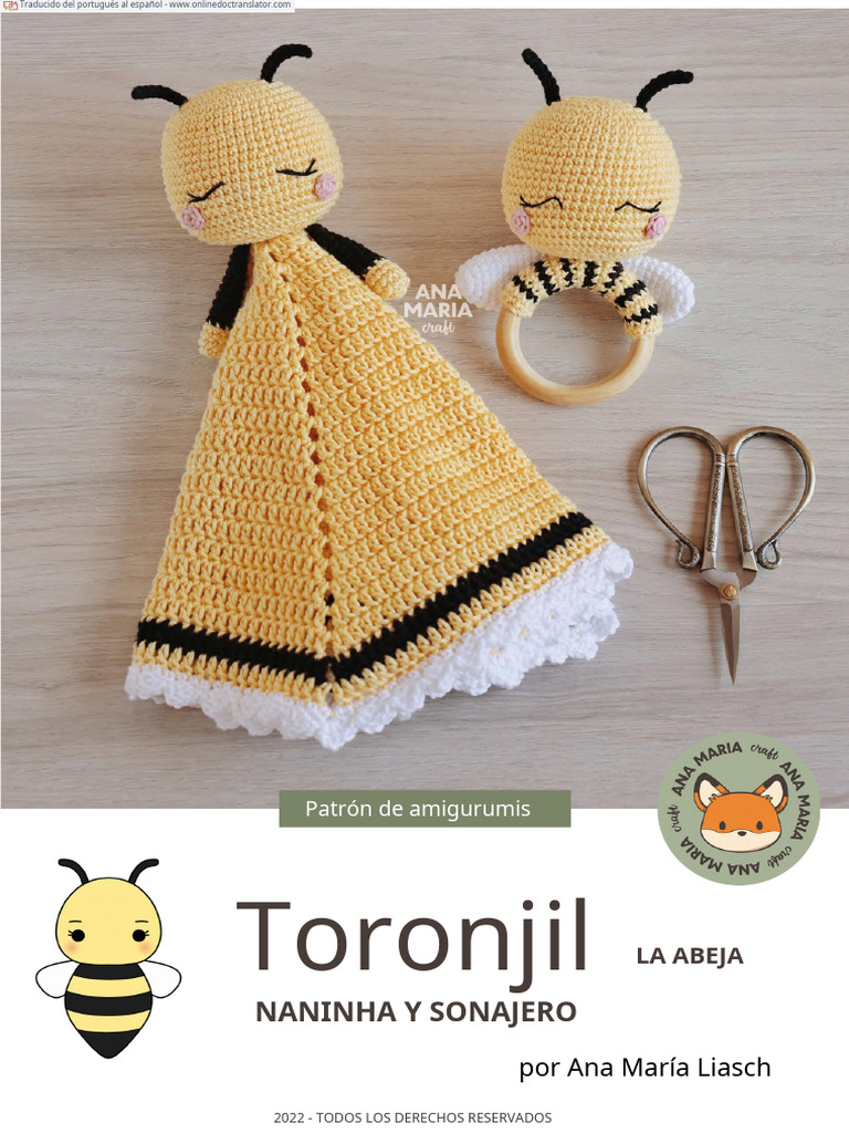 Apego y Sonajero Abeja | PDF | Tejer | Tejidos Figurados