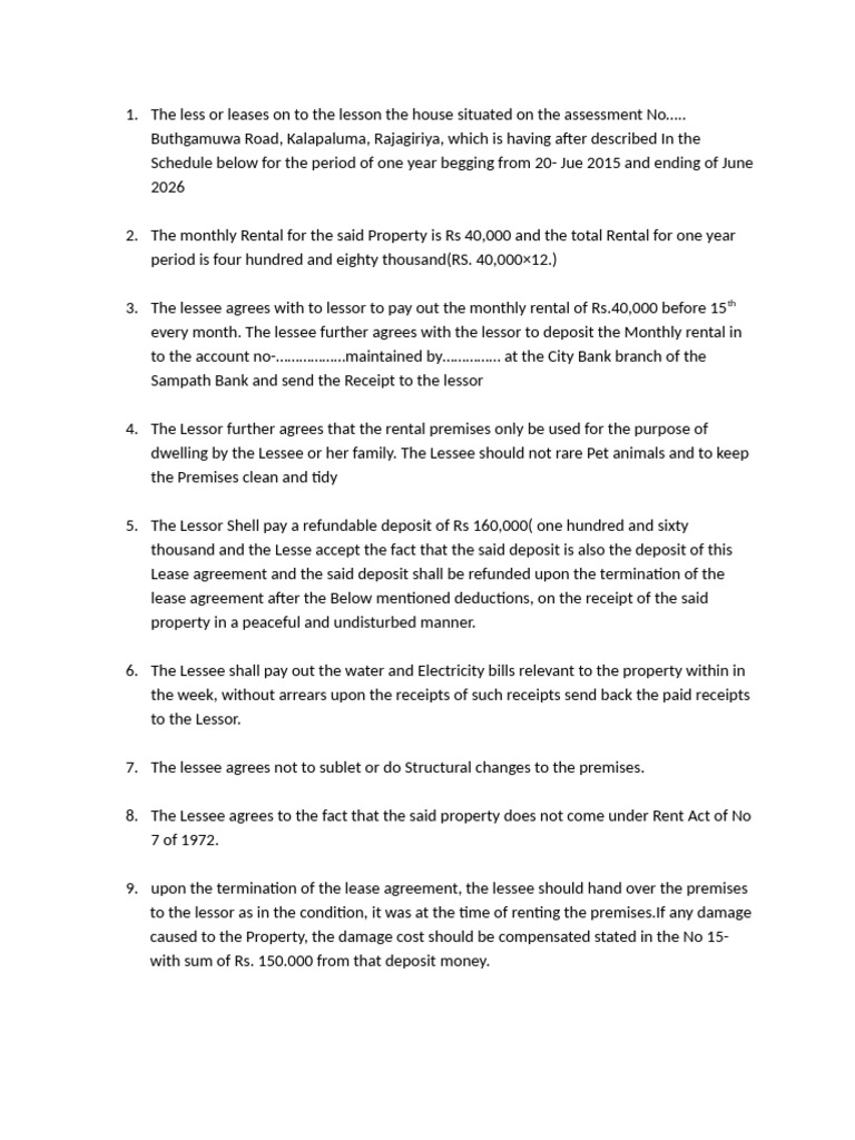 The Less or Leases On To The Lesson The House Situated On The ...