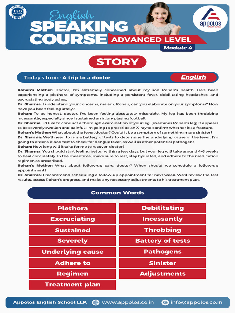 Speaking Module 4 Visit To The Doctor Advanced English Pdf