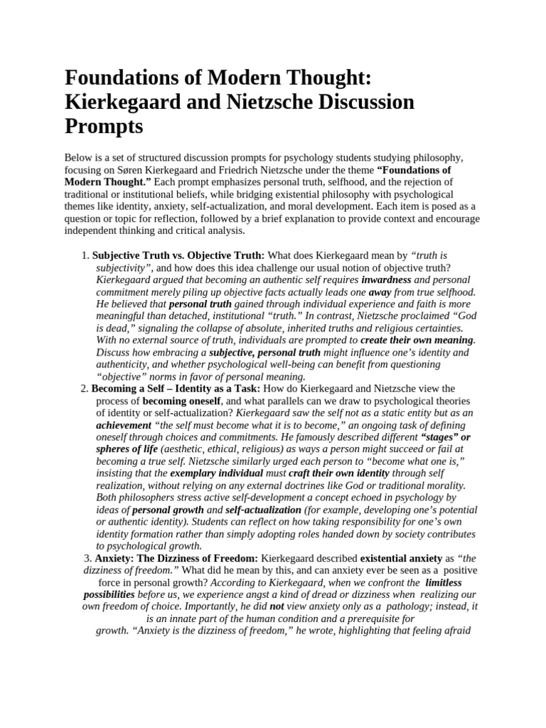 Foundations of Modern Thought | PDF | Truth | Søren Kierkegaard