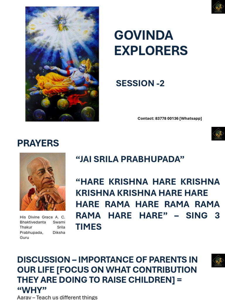 Slideset Govinda Explorers - 2 | PDF