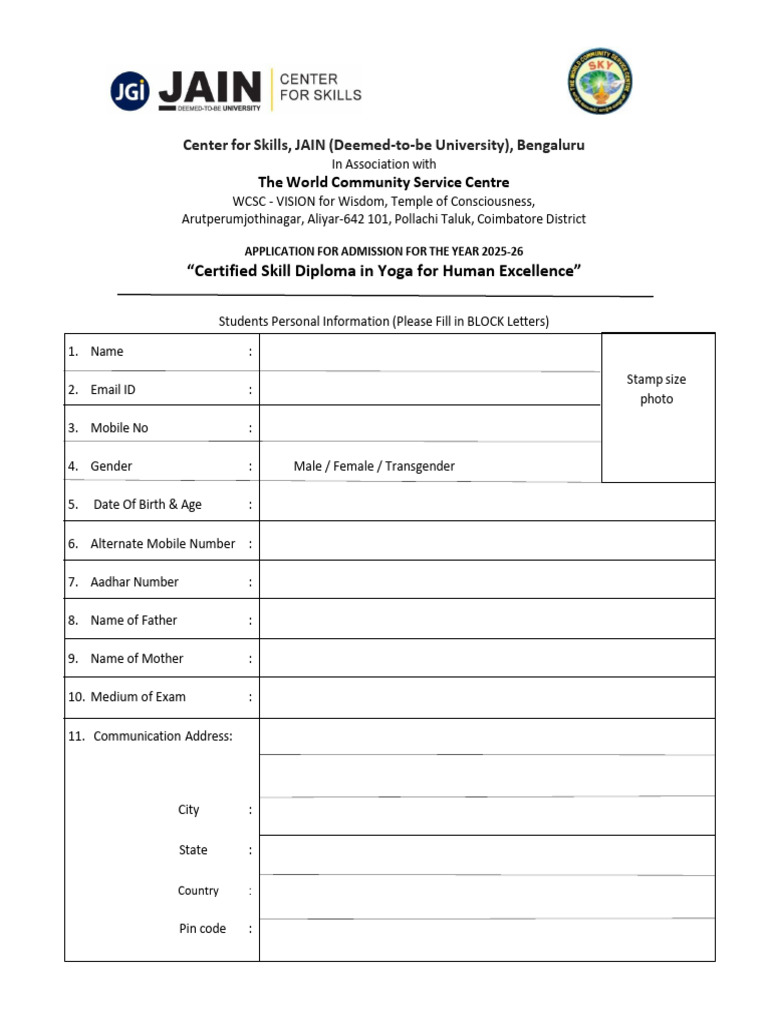 Jain University Yoga Diploma Application 2025 | PDF | Chess Openings ...