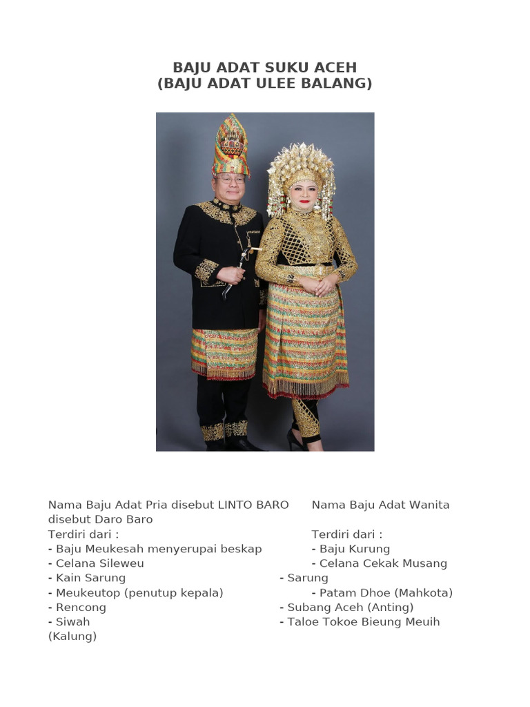 Baju Adat Suku Aceh | PDF