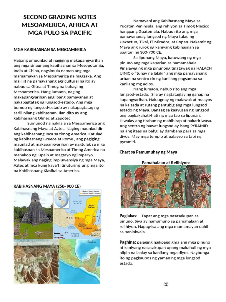 Notes Mesoamerica Africa at Pulo Sa Pacific 1 | PDF