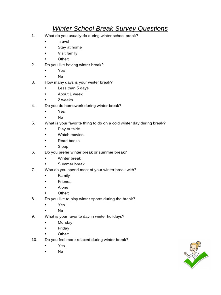 Winter Break Survey Insights | PDF