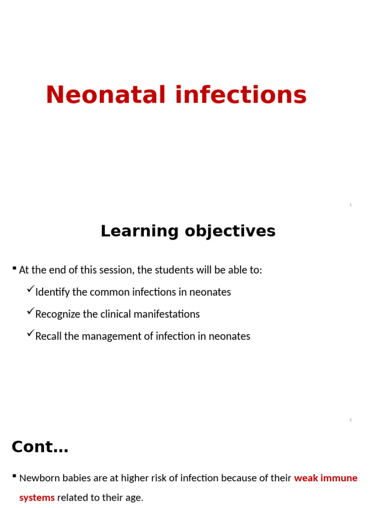Common Neonatal Infections Overview | PDF | Medical Specialties ...