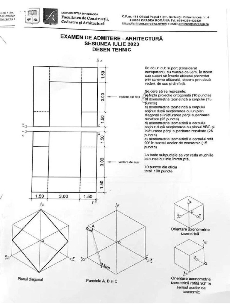 Oradea 2023 - Subiect Admitere | PDF