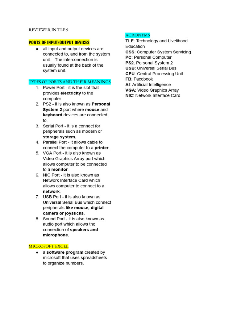 Reviewer in Tle 9 | PDF