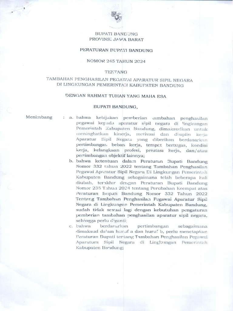 Perbup TPP 2025 - 0001 | PDF