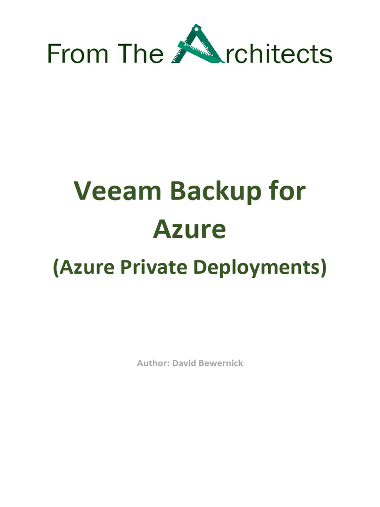 Veeam VBA Azure Private Deployment | PDF | Microsoft Azure | Backup