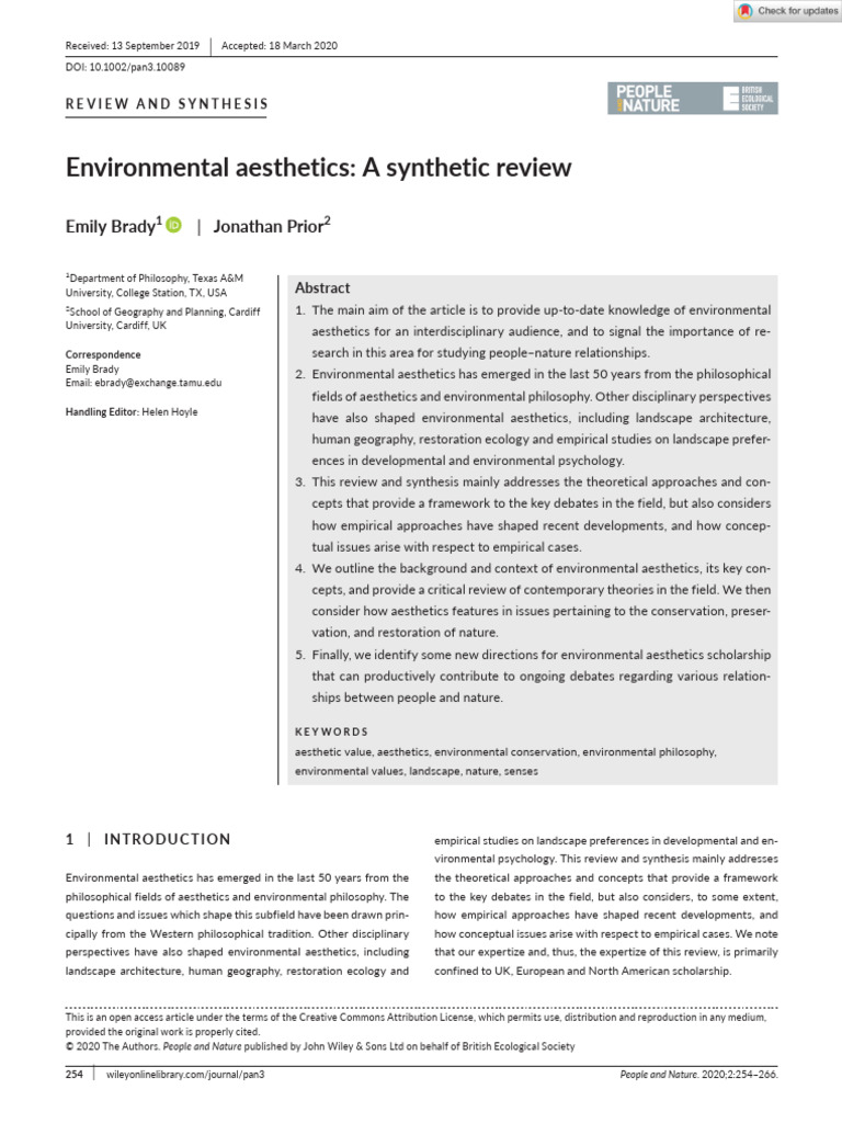 Understanding Environmental Aesthetics | PDF | Aesthetics | Experience