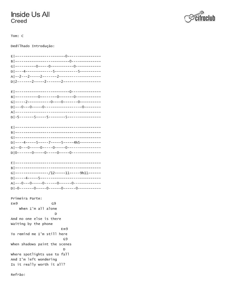 Creed - Inside Us All Cifra Club | PDF