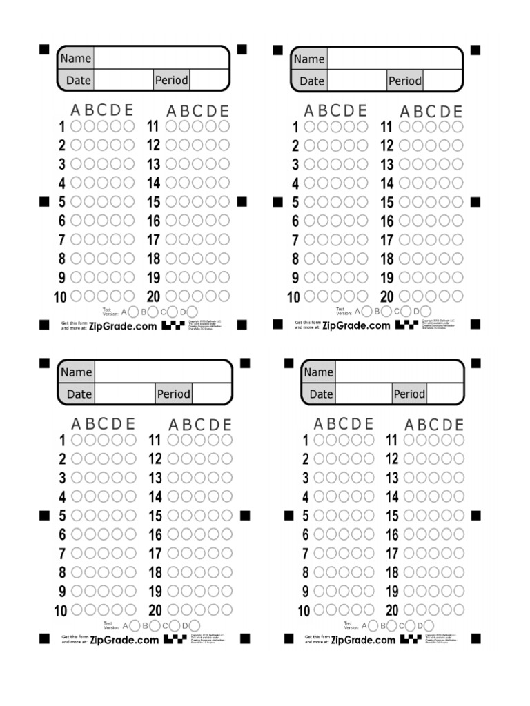 Zipgrade 20 Ultimo | PDF