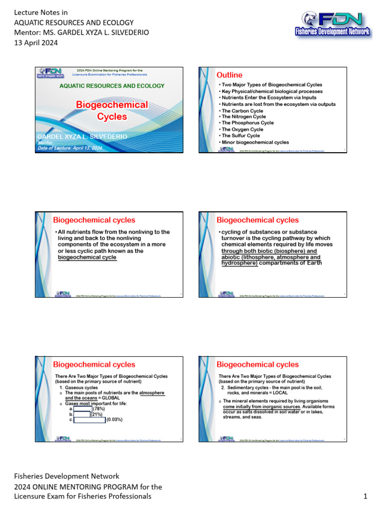 Biogeochemical Cycles | PDF | Ecosystem | Carbon Cycle