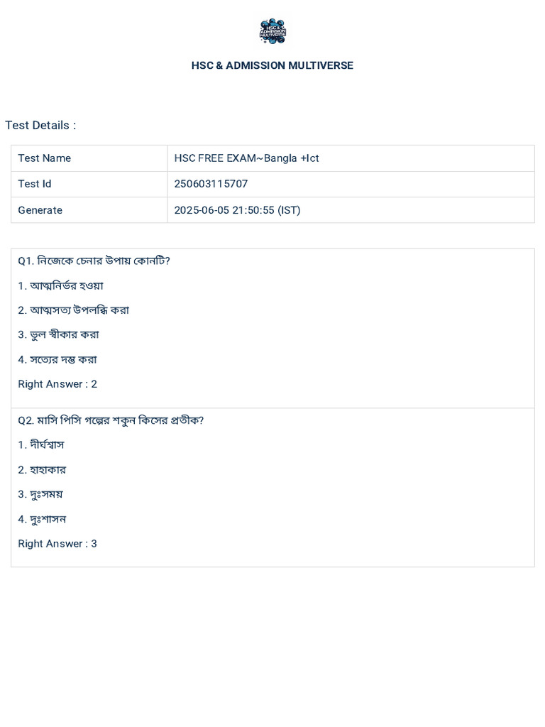 @PDFMultiverse - Bangla & ICT MT Solution | PDF