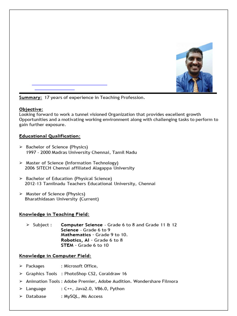 Resume Balamurugan Thirunavukarasu | PDF | Robotics | Artificial ...
