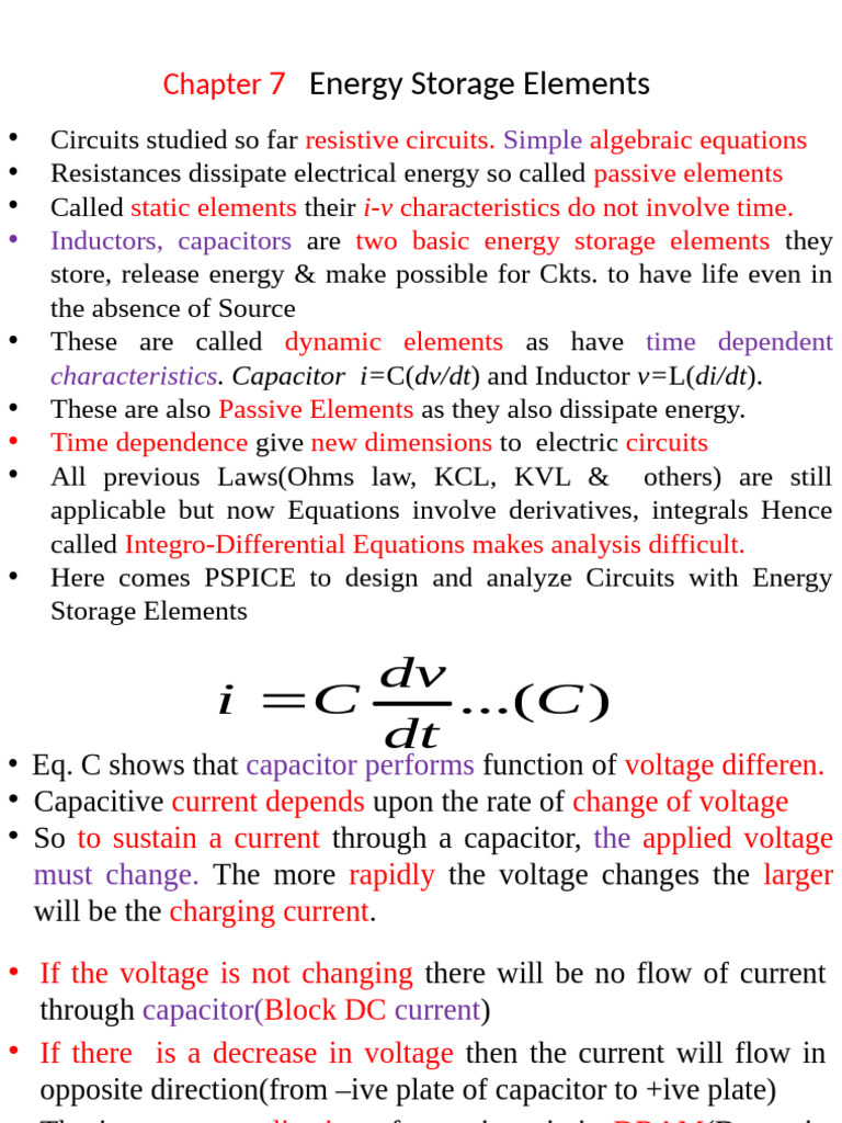 Energy Storage Elements in Circuits | PDF | Capacitor | Electrical Network