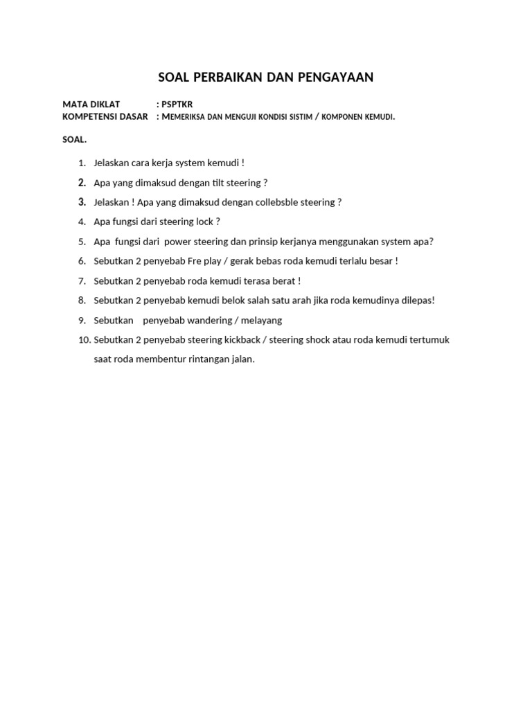 Soal Perbaikan Dan Pengayaan | PDF