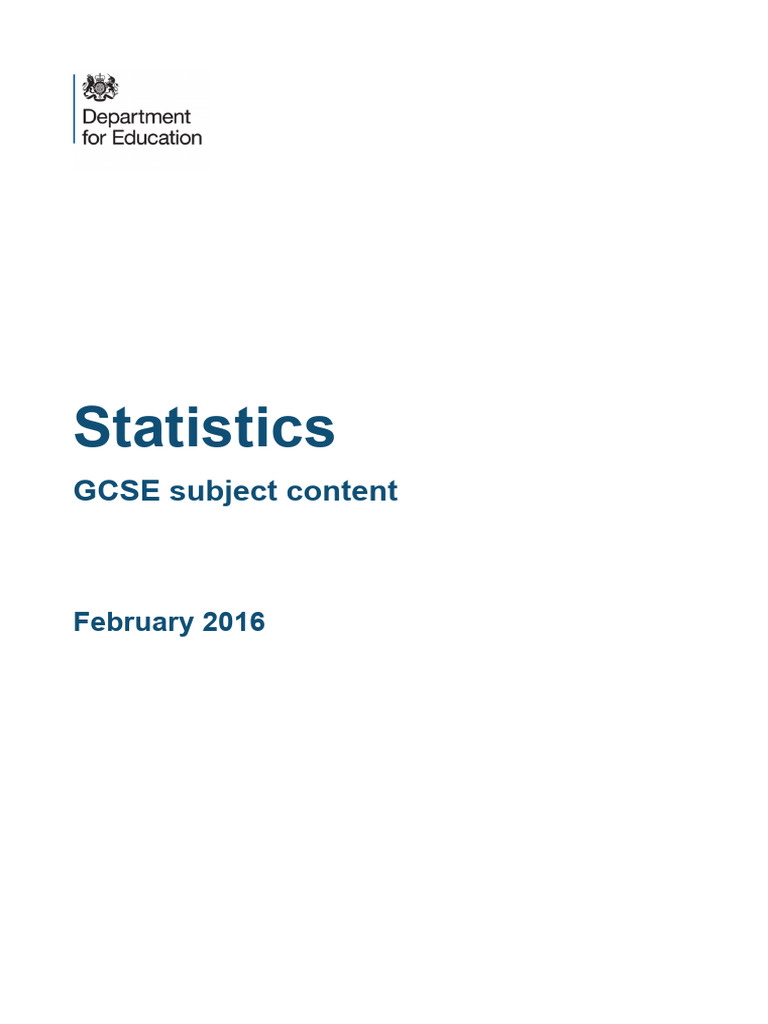 GCSE Statistics Subject Content Overview | PDF | Multiplication | Mean