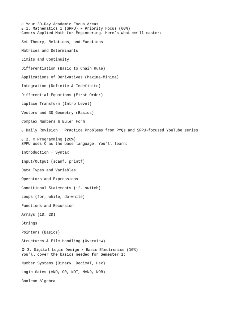 30 Days Academic Start | PDF