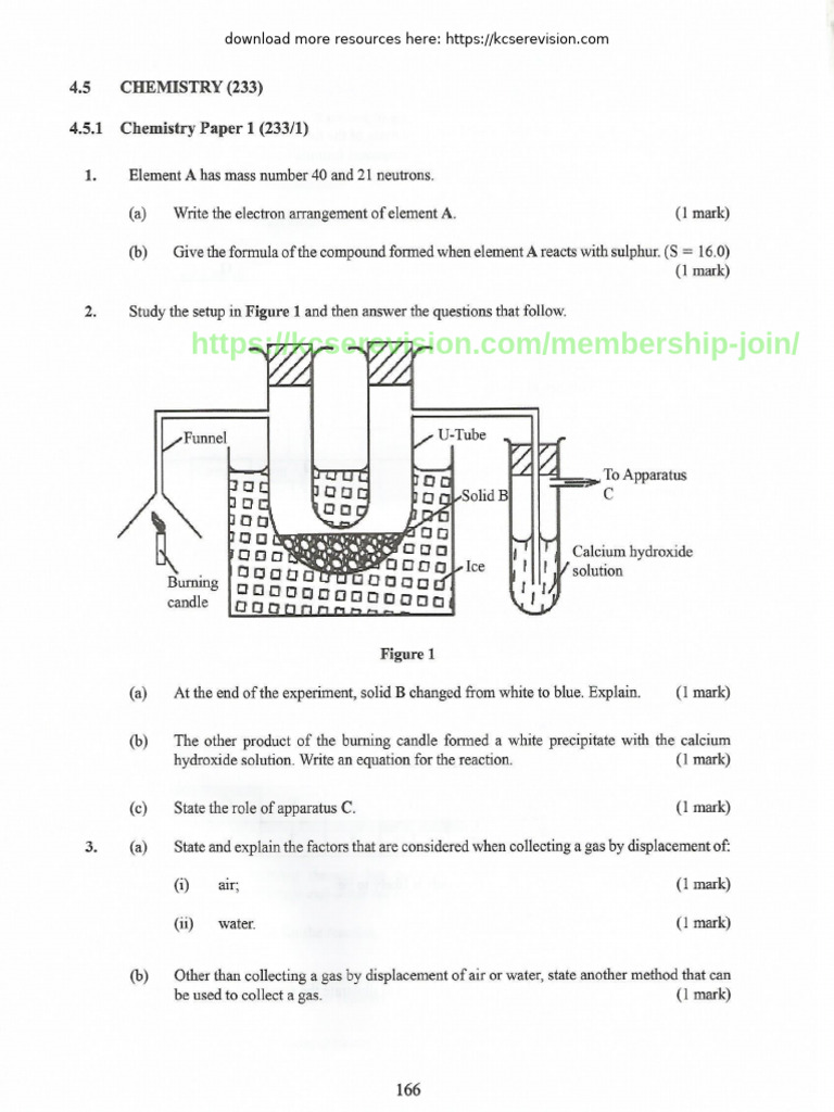 Kcse 2020 Chemistry Pp1 Pp2 Pp3 Questions | PDF