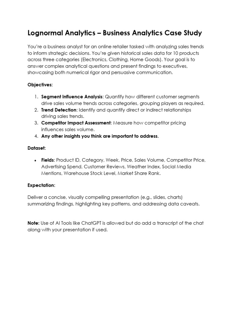 BA Assignment - Case Study | PDF