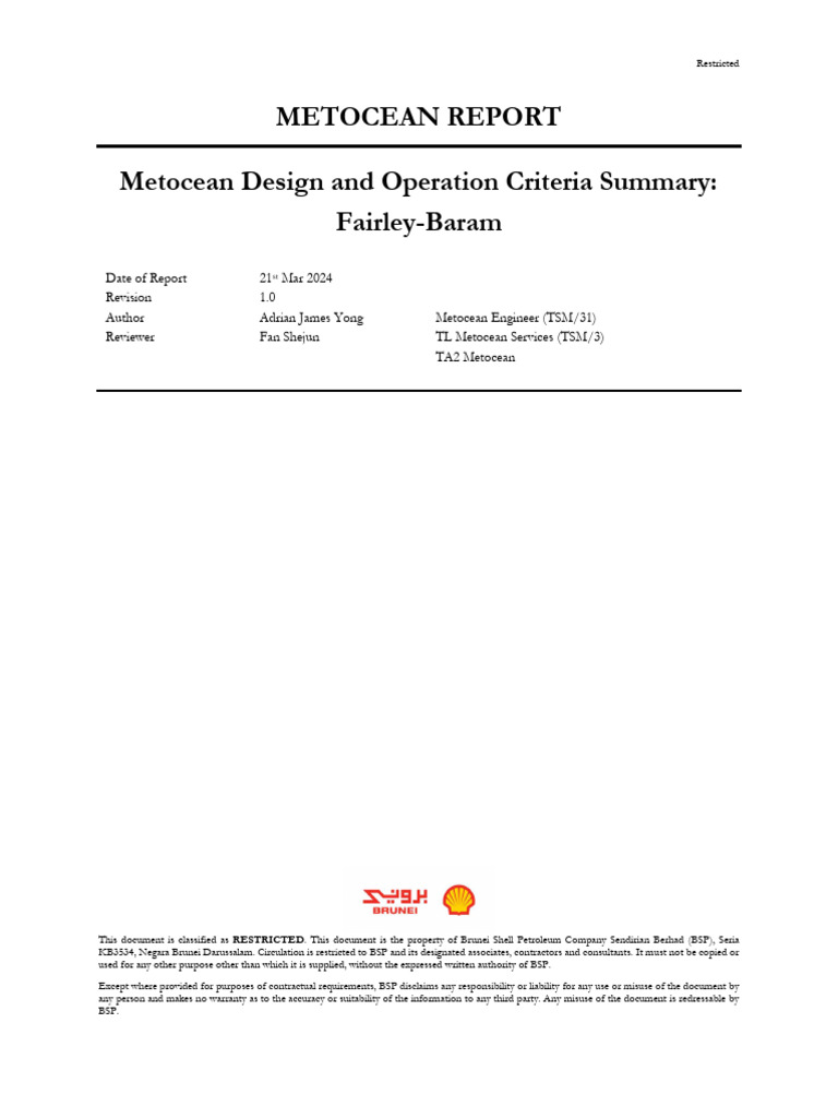 Metocean Design Criteria Fairley-Baram Rev1 21mar2024 | PDF | Applied ...
