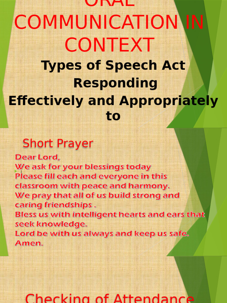 Types of Speech Act | PDF | Communication | Human Communication