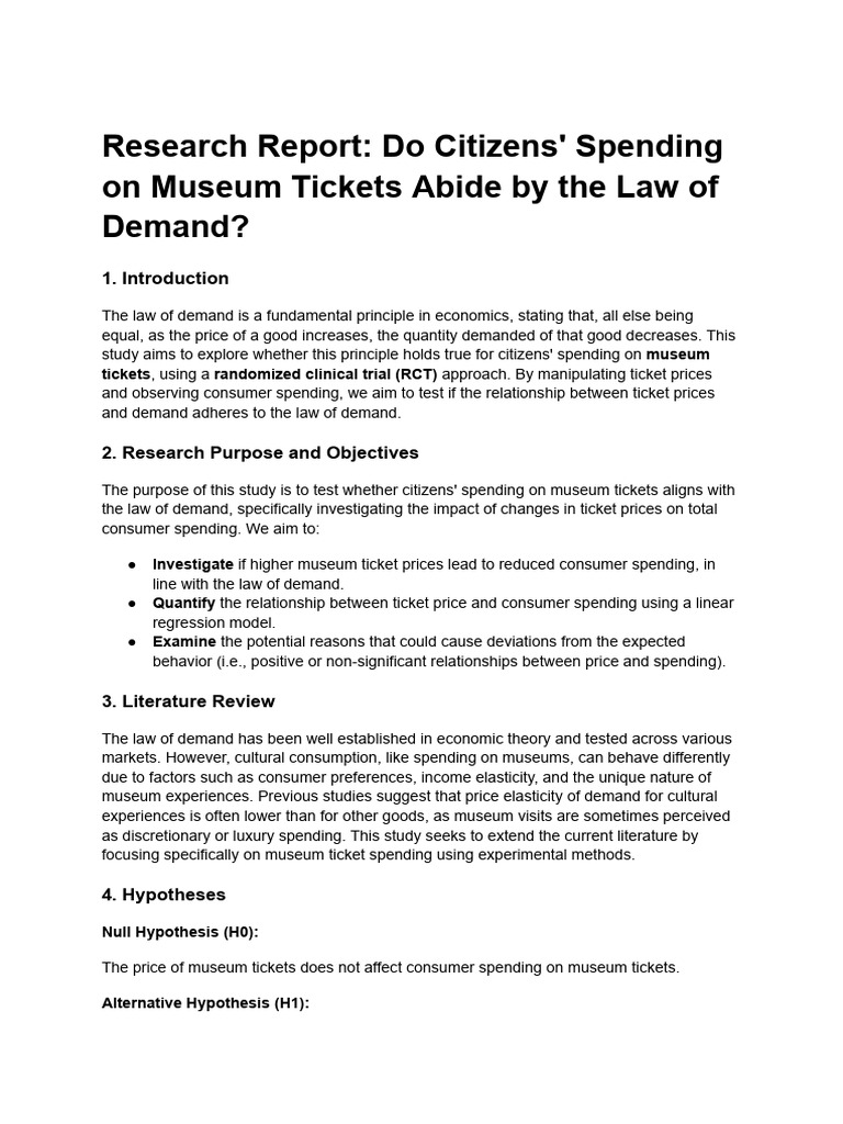 Museum Ticket Prices and Demand Study | PDF | Demand | Errors And Residuals