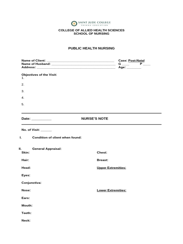 Checklist PHN Final Copy 1 | PDF | Uterus | Health Care