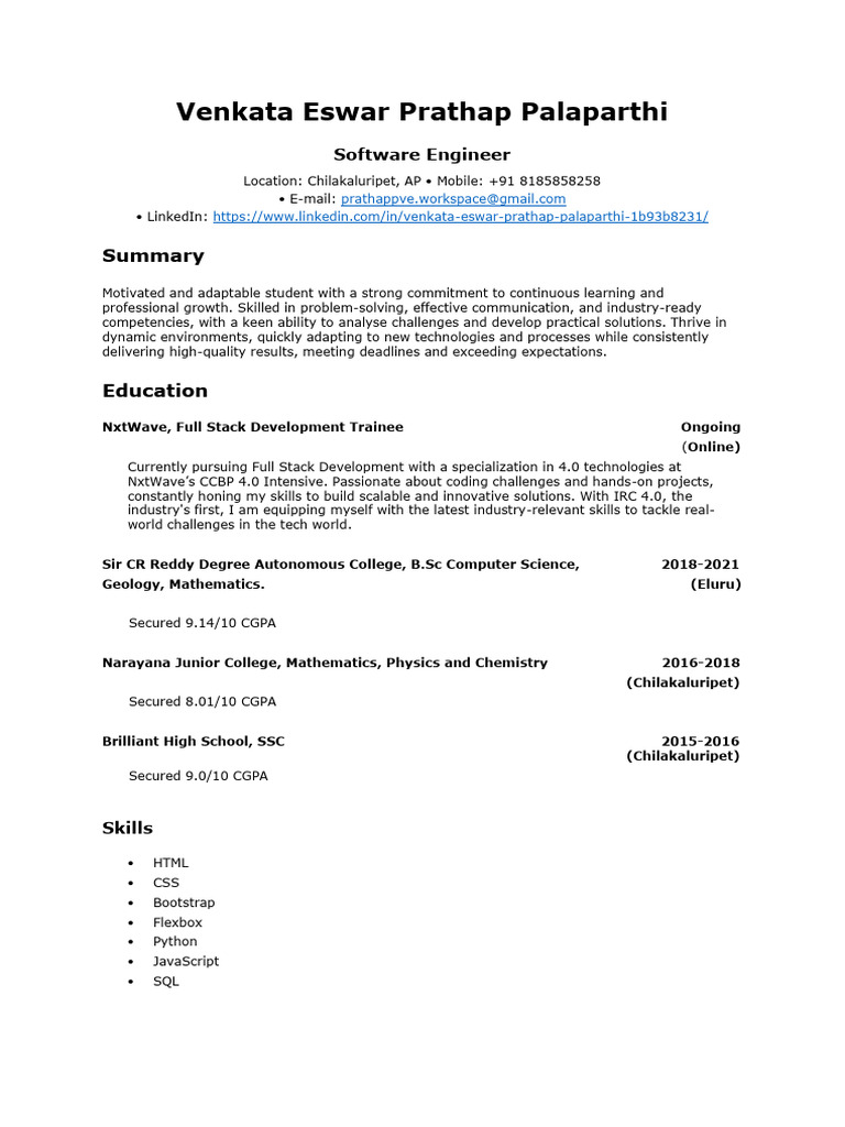 ? Aspiring Full Stack Developer - Passionate Learner | PDF | Computing ...