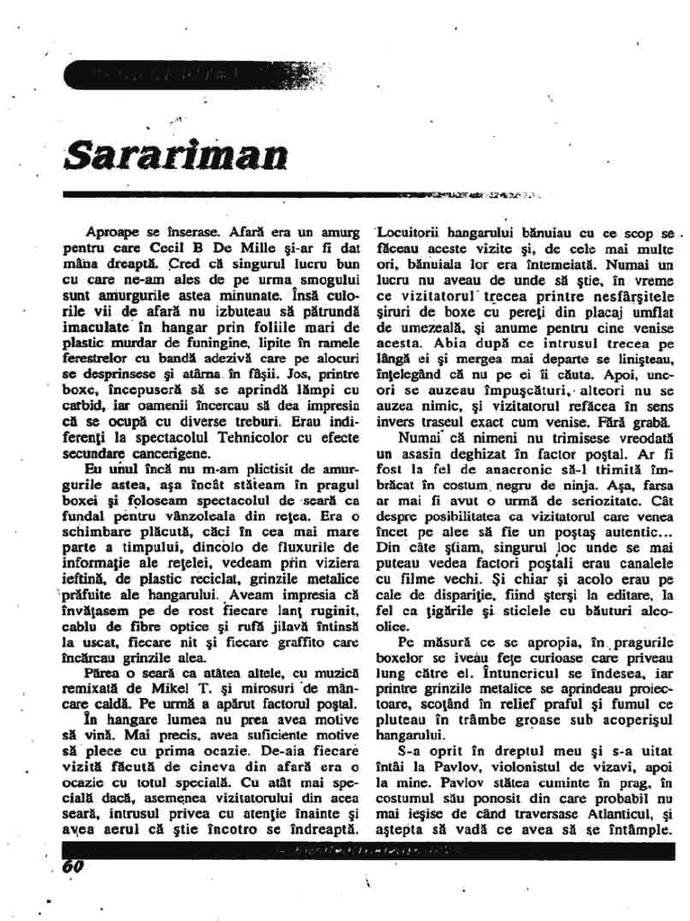 Pitea, Florin - Sarariman (AA98) - CTRL | PDF