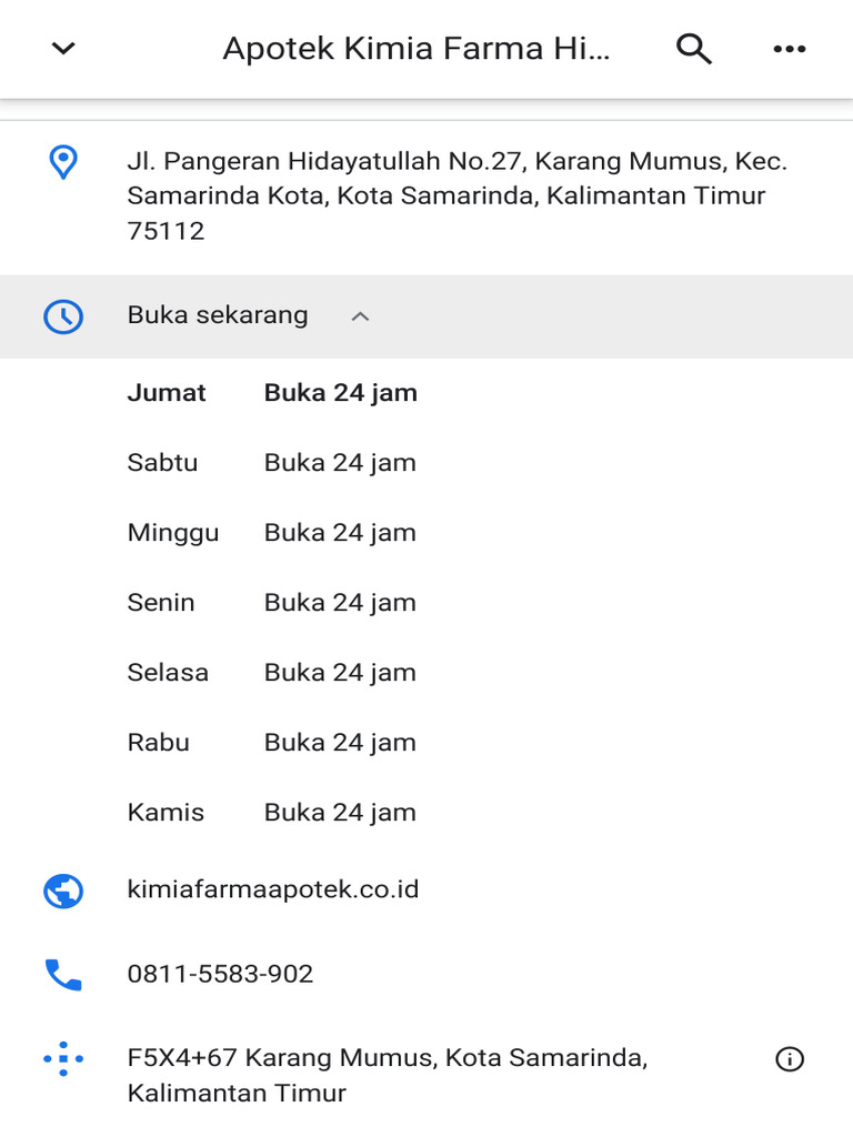 Apotek Kimia Farma Hidayatullah, Karang Mumus, Kecamatan Samarinda Kota - Jelajahi Di Google ...