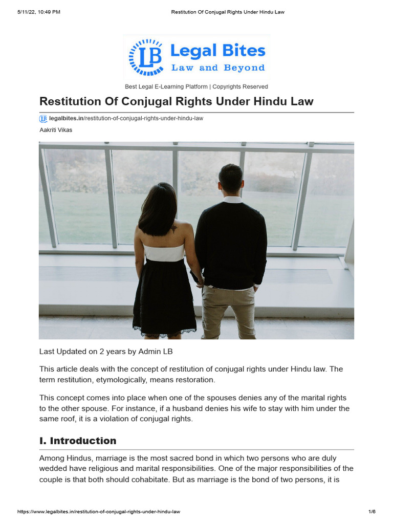 Disadvantages of Conjugal Rights Restitution | PDF | Marriage | Husband