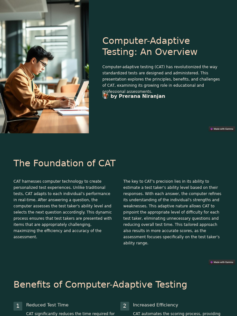 Computer Adaptive Testing An Overview | PDF | Learning | Cognition