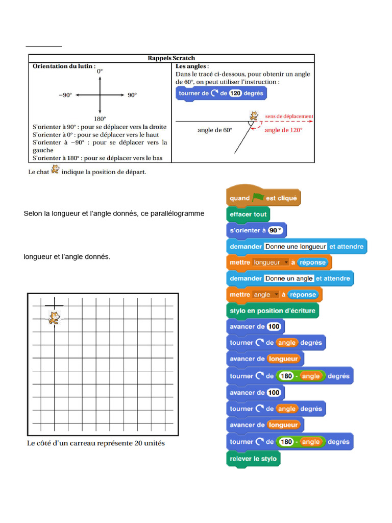 Exercices Scratch pour la 3ème | PDF