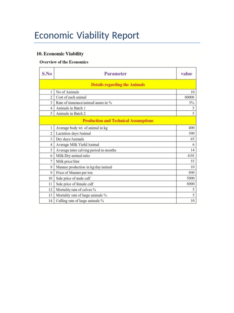 Economic Viability Report | PDF